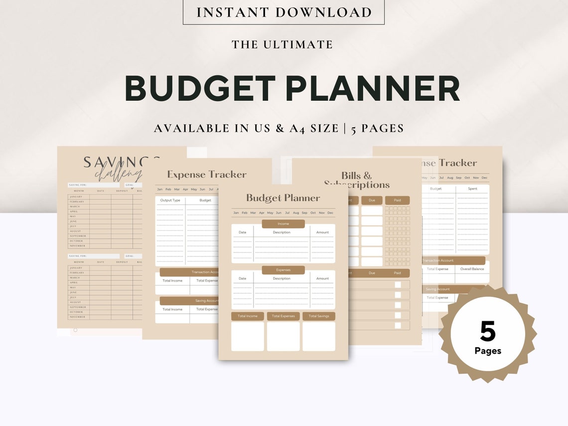 Digital Budget Planner Template | Editable in Canva & Word | Expense ...