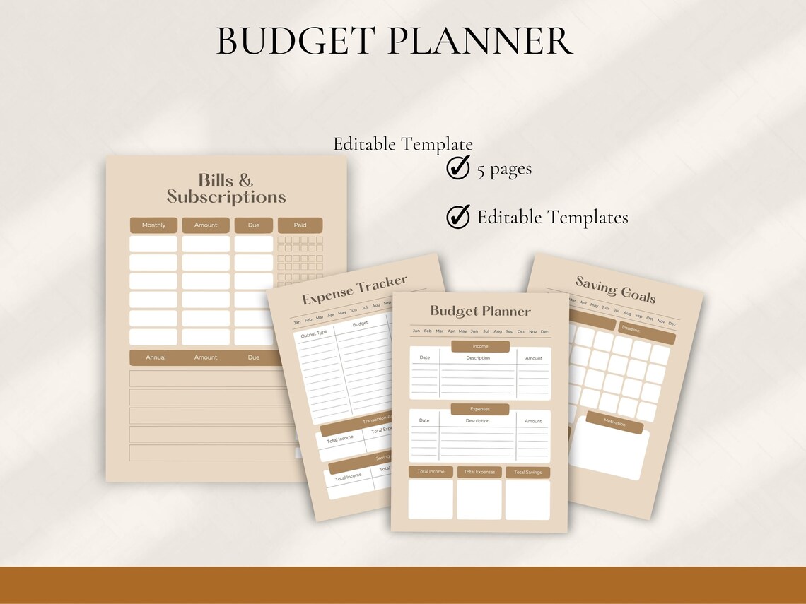 Digital Budget Planner Template | Editable in Canva & Word | Expense ...