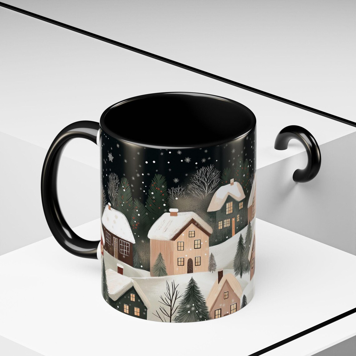 Cozy Winter Forest Coffee Mug, Christmas Forest Tea Cup, Winter Holiday ...