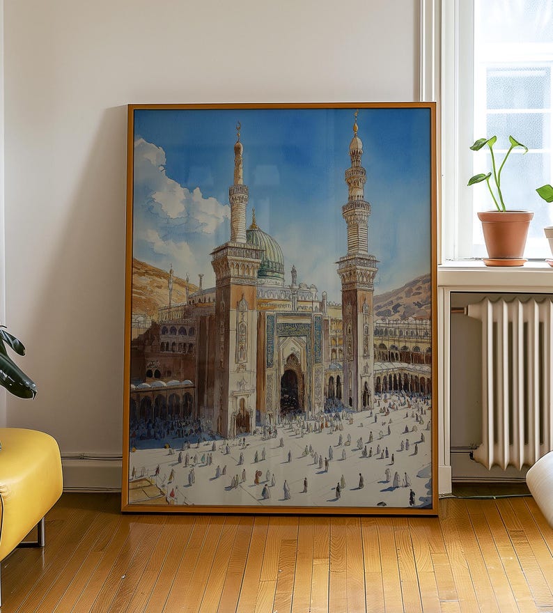 Madina Mosque Wall Art – Masjid Al-nabawi Digital Print, Islamic Art ...