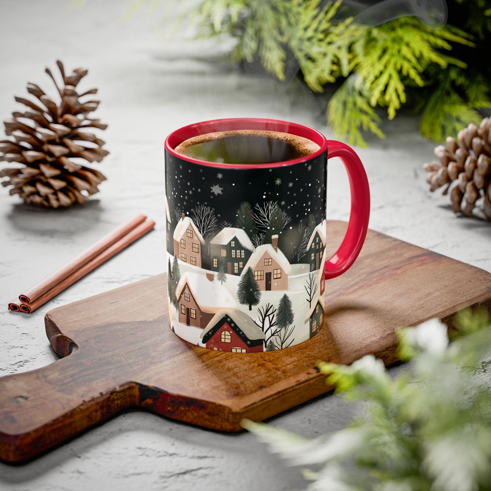 Cozy Winter Forest Coffee Mug, Christmas Forest Tea Cup, Winter Holiday ...