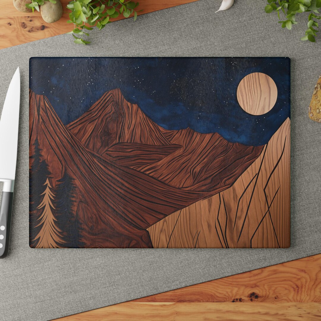 Mountain Glass Charcuterie Board, Cutting Board, Wedding Gift ...