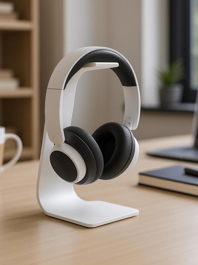 Modern Headphone Stand – 3D Printed Matte Headset Holder for Desk ...