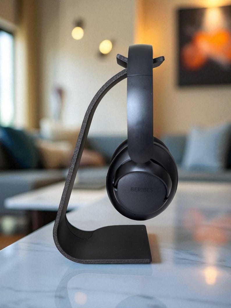 Modern Headphone Stand – 3D Printed Matte Headset Holder for Desk ...