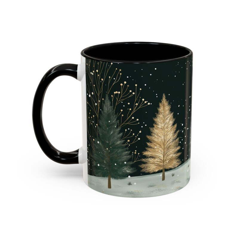 Beautiful Snowy Pine Forest Coffee Mug Christmas Forest Tea Cup Winter ...