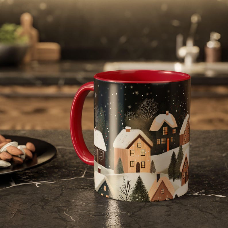 Cozy Winter Forest Coffee Mug, Christmas Forest Tea Cup, Winter Holiday ...