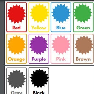 Educational Shapes and Colors Flashcards - Etsy