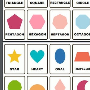 Educational Shapes and Colors Flashcards - Etsy