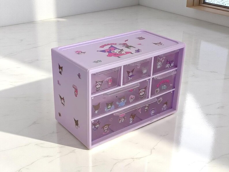 Desk Organizer for Kids | Cute Drawer Container | 6 Grid Utility Holder ...