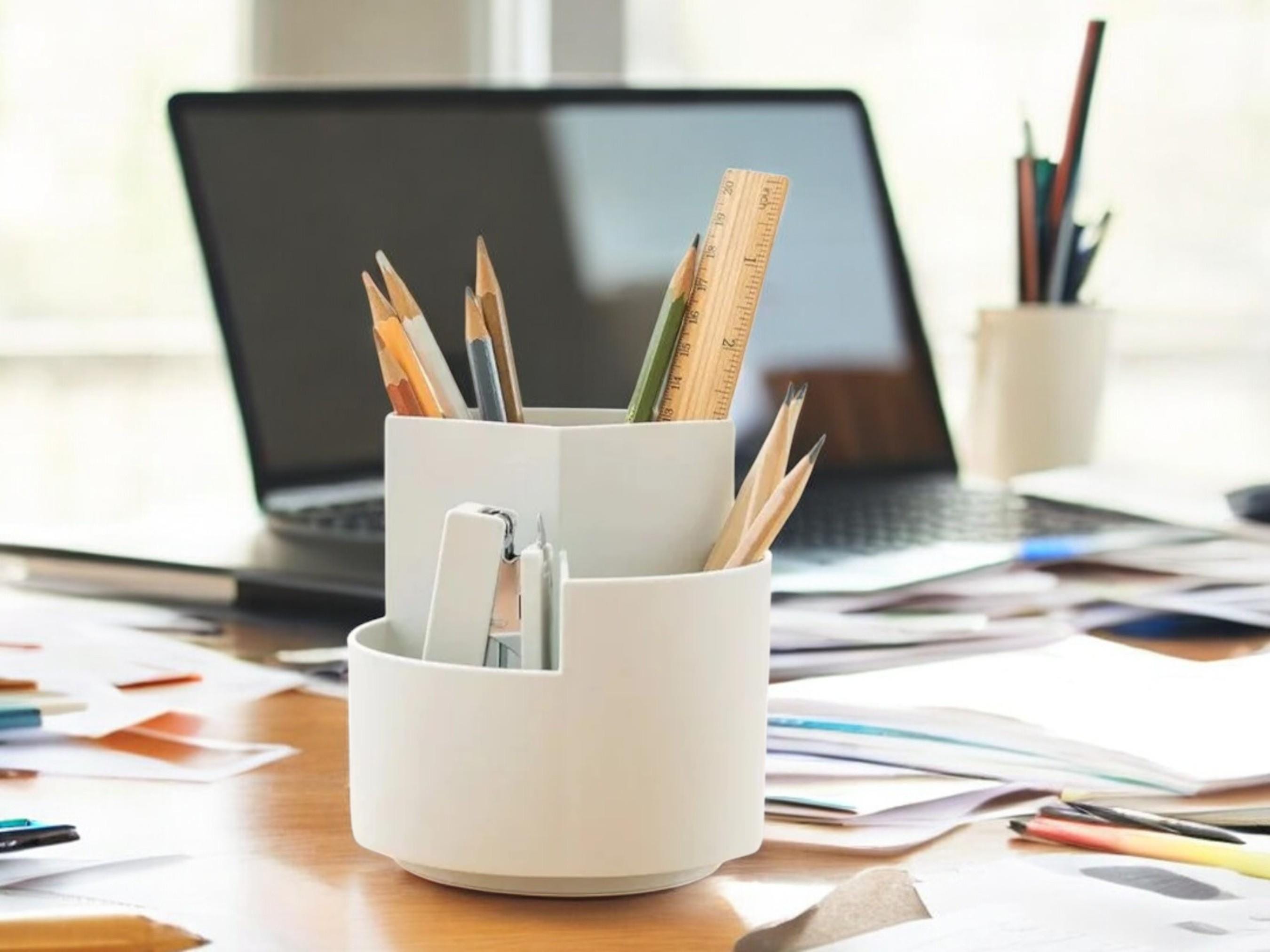 Rotating Desktop Organizer Multifunctional Pen Holder Large Capacity ...