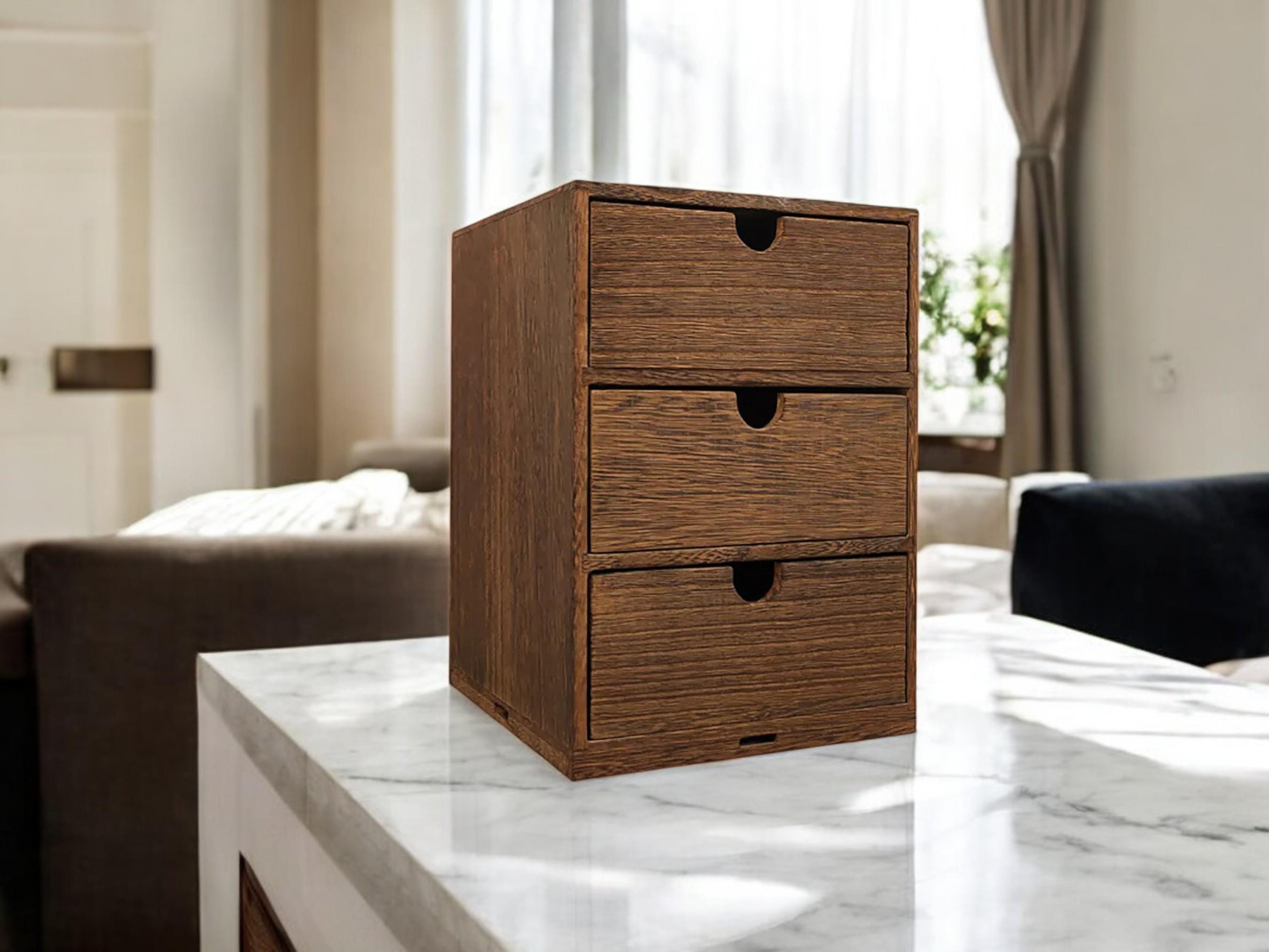 Wooden Drawer Organizer: Small Desktop Cabinet Box - Etsy