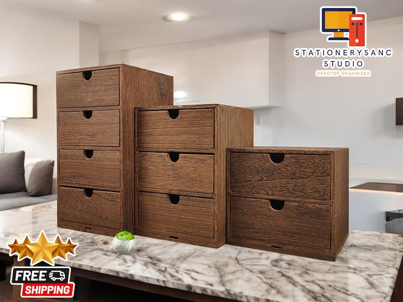 Wooden Drawer Storage Organizer | Small Desktop Cabinet Box | Home ...