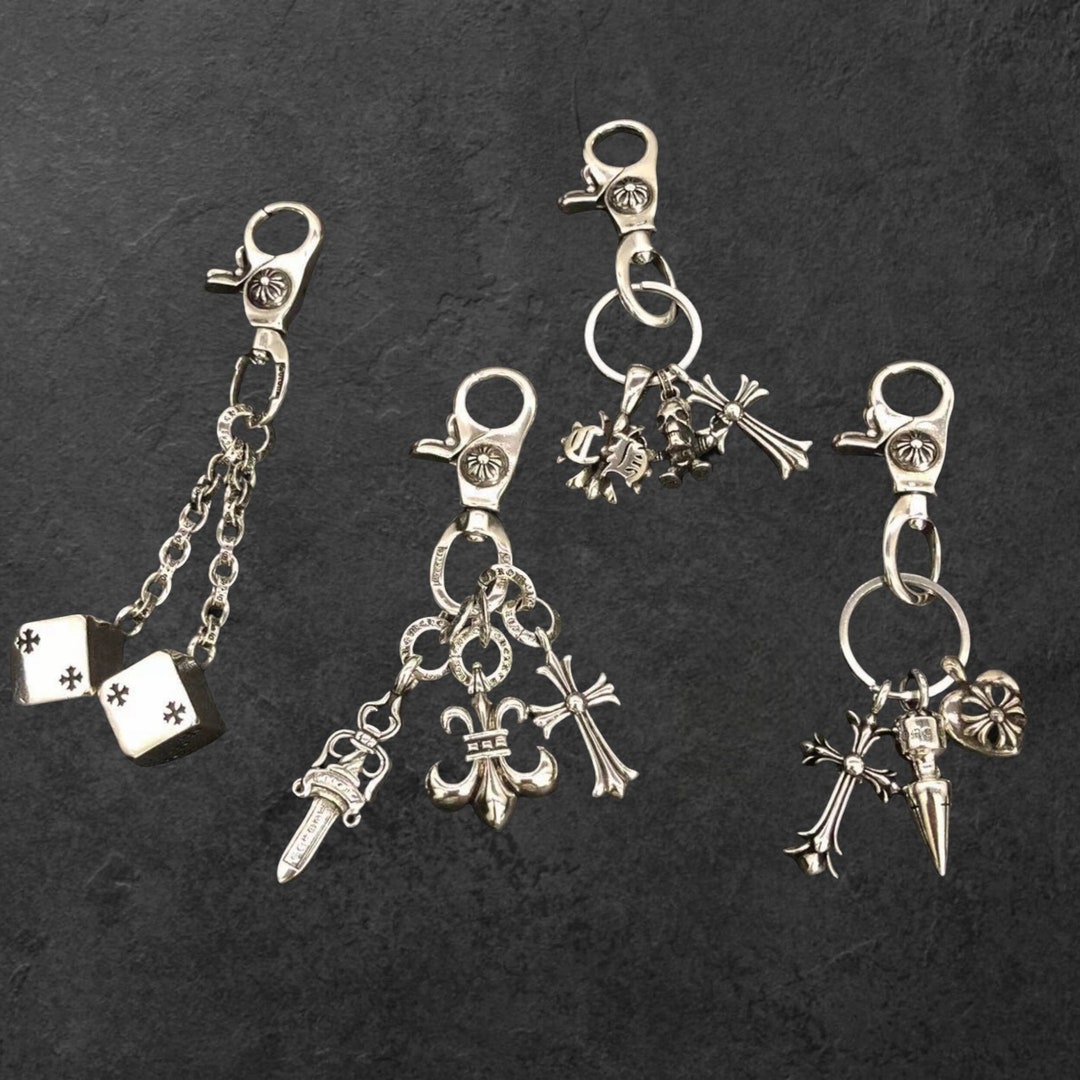 Chrome Hearts Style Design,gothic Keychain,chrome Hearts Dice Keychain ...