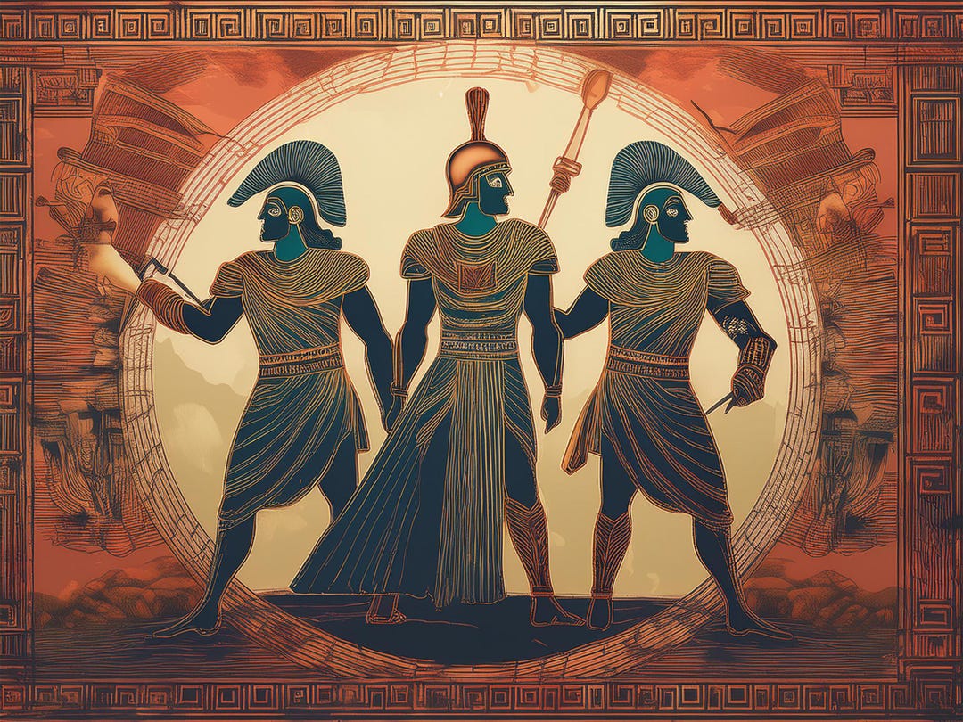 Ancient Greek Warrior Canvas Art, Mythological Wall Decor, Classical ...