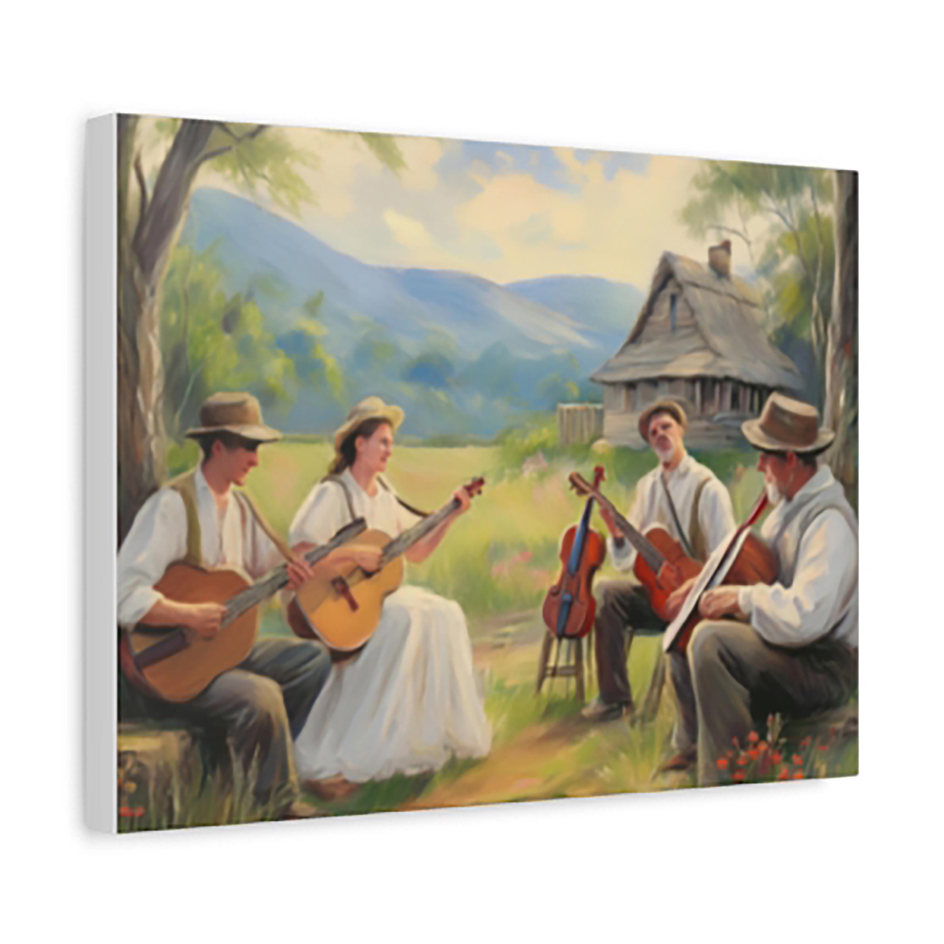 Canvas Wall Art, Appalachia Folk Music, Digital Acrylic Paint, Home ...