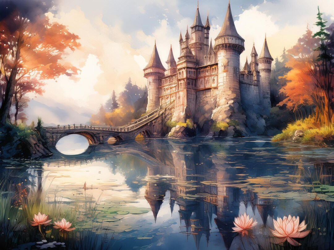 Canvas Art, Stunning Medieval Castle Wall Decor, Fantasy Artwork, Eco ...
