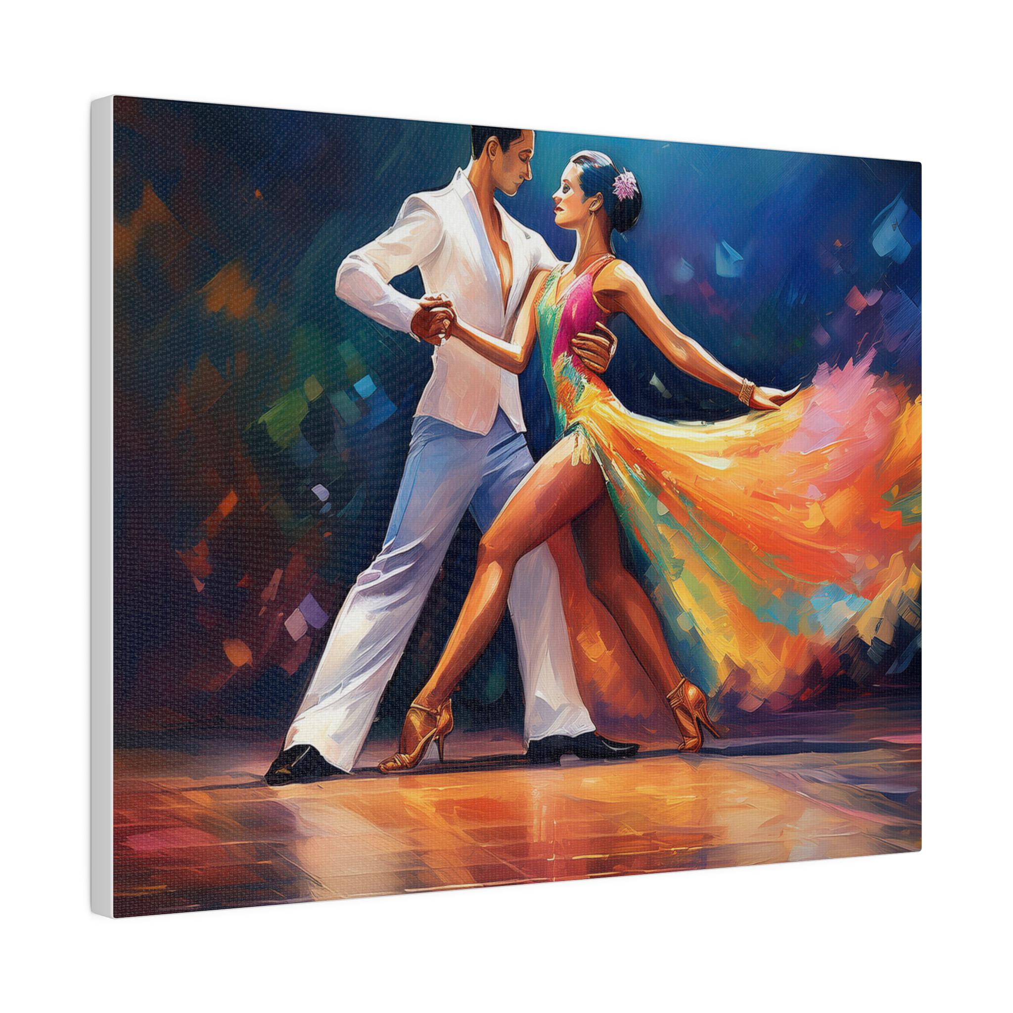 Dynamic Cha-cha Dance Canvas Print, Colorful Latin Art for Vibrant Home ...