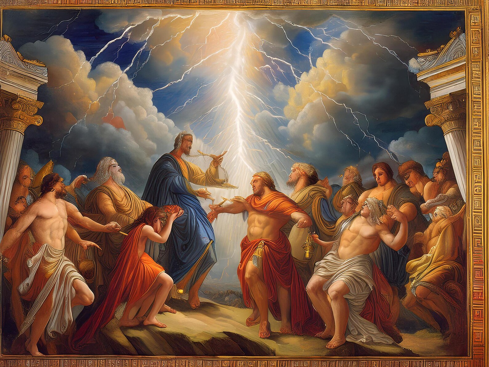 Assembly of the Gods in Olympus Canvas Art, Greek Mythology Wall Decor ...