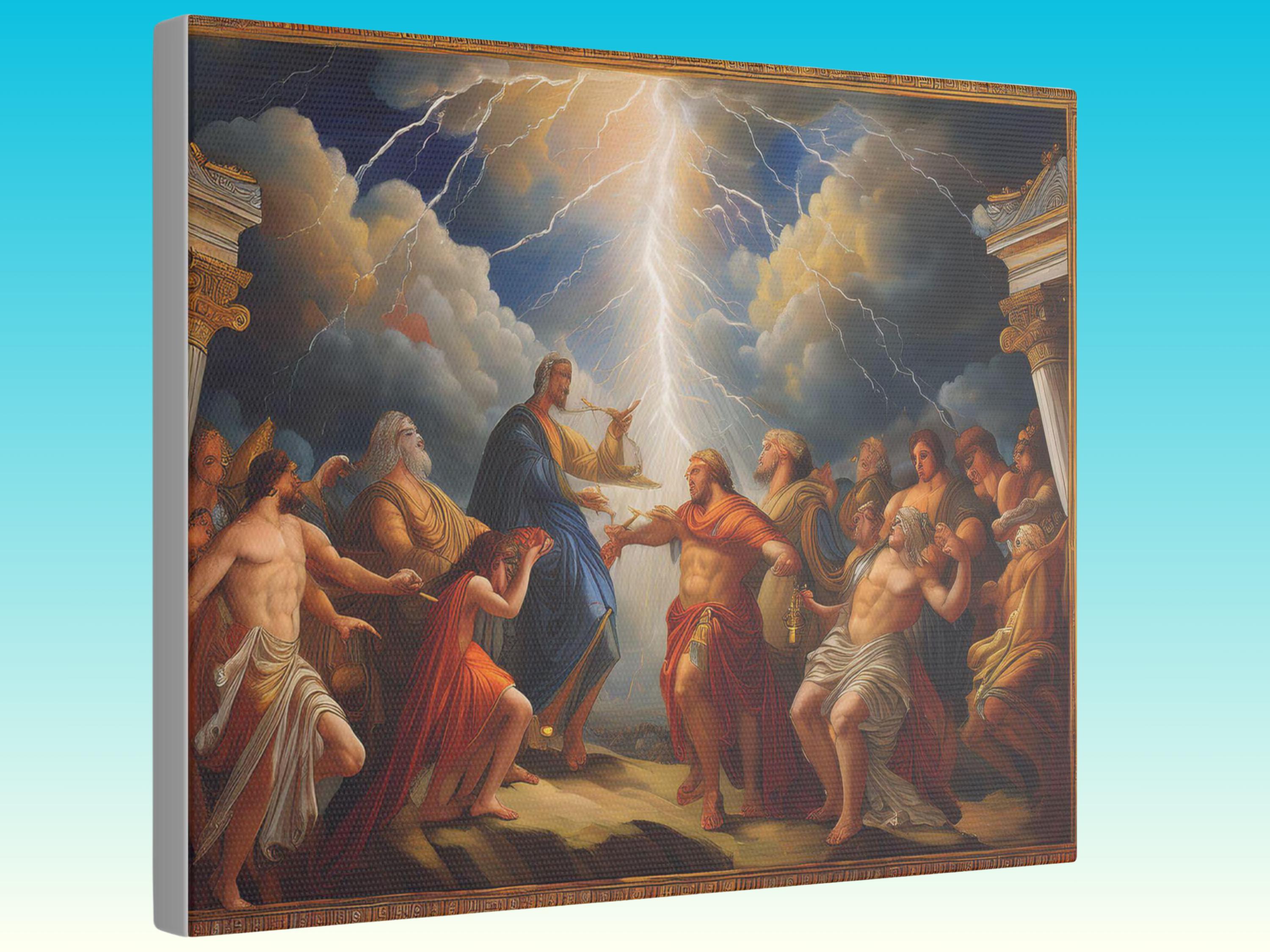 Assembly of the Gods in Olympus Canvas Art, Greek Mythology Wall Decor ...