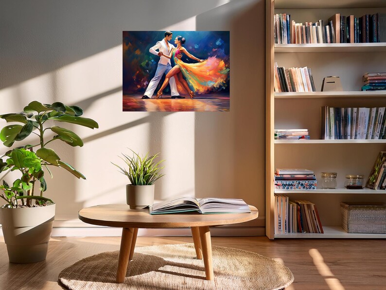 Dynamic Cha-cha Dance Canvas Print, Colorful Latin Art for Vibrant Home Decor - Etsy