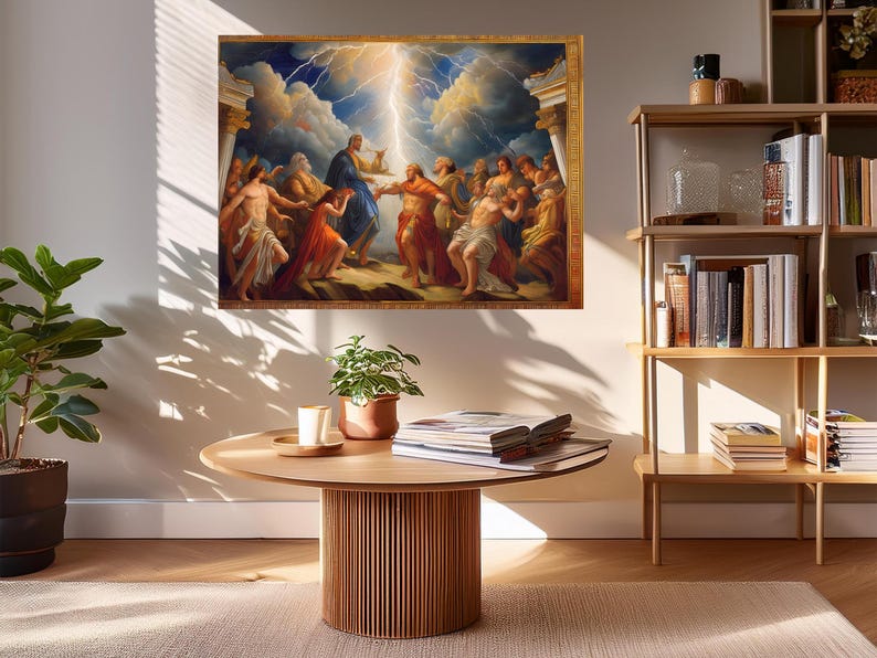 Assembly of the Gods in Olympus Canvas Art, Greek Mythology Wall Decor ...