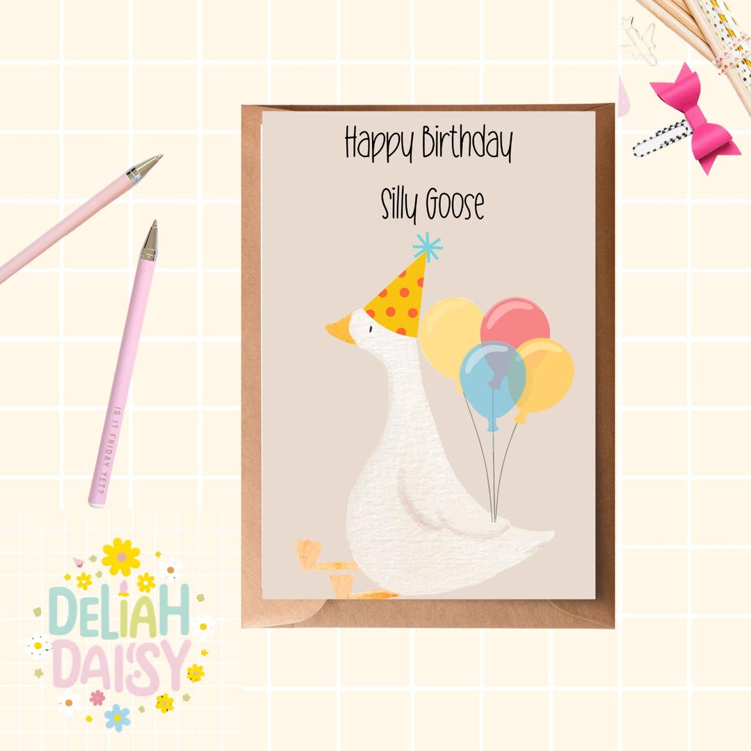 Silly Goose A6 Blank Greetings Card| Funny Goose Card| Humorous Animal ...