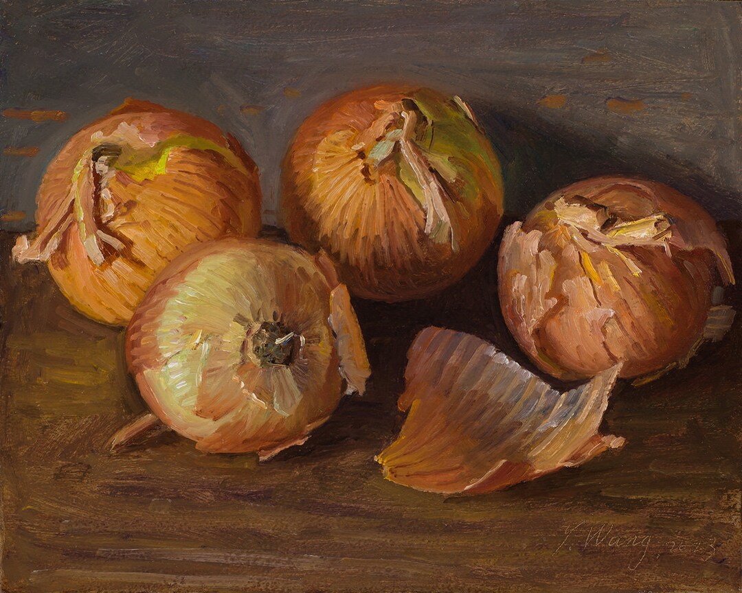 Onions, PRINT of My Original Still Life Painting 8x6 Inch, Realism ...