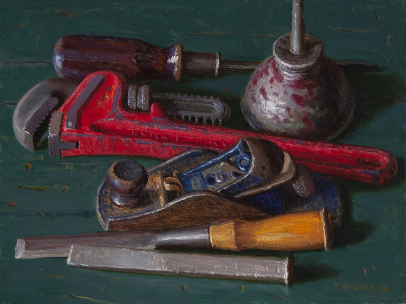 Old Tools, Signed Fine Art Print of My Original Still Life Painting ...