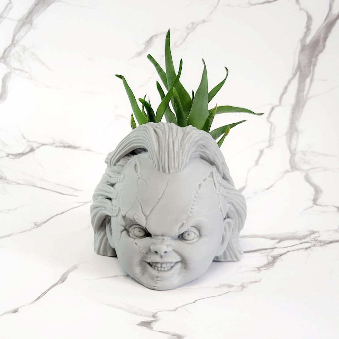 Chuck the Good Guy Concrete Planter Mini - Halloween Planter - Horror ...