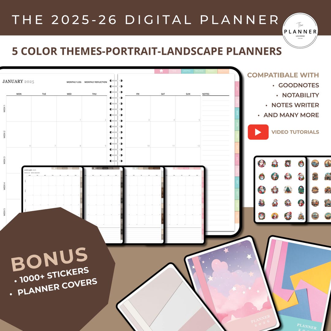 Calendar Digital Planner, iPad Planner, Goodnotes Planner, Weekly ...