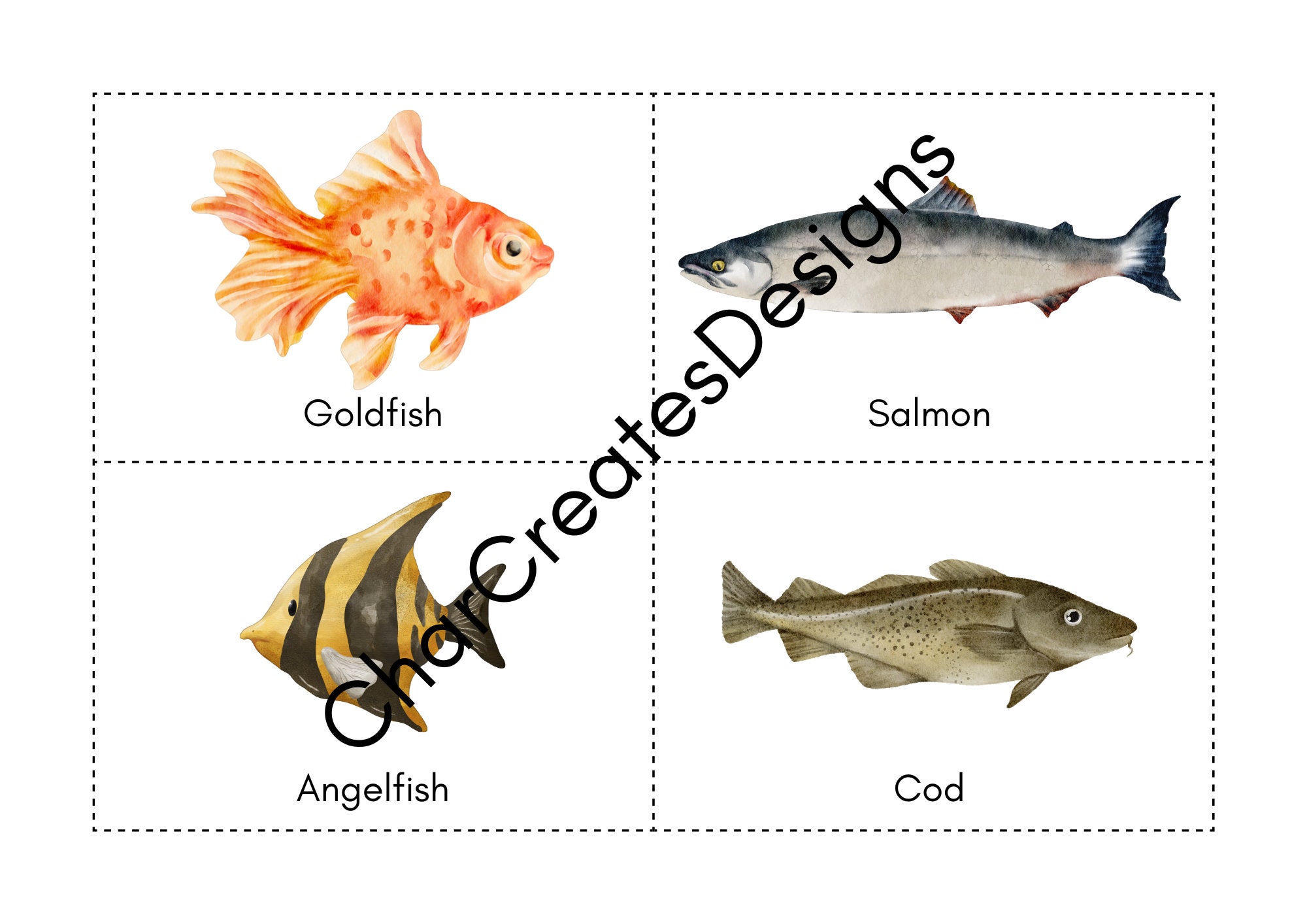 Underwater Animals and Fish Flashcards for Toddlers and Babies ...