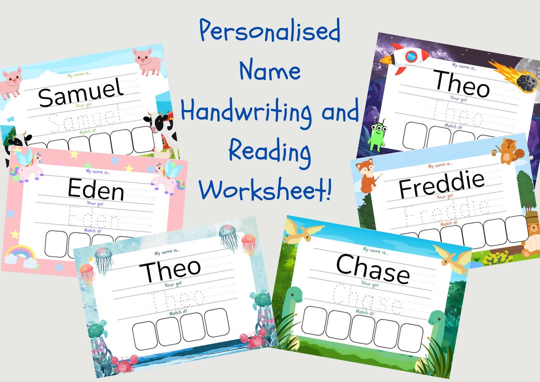 Personalised Preschool Name Handwriting Practice Worksheet ...