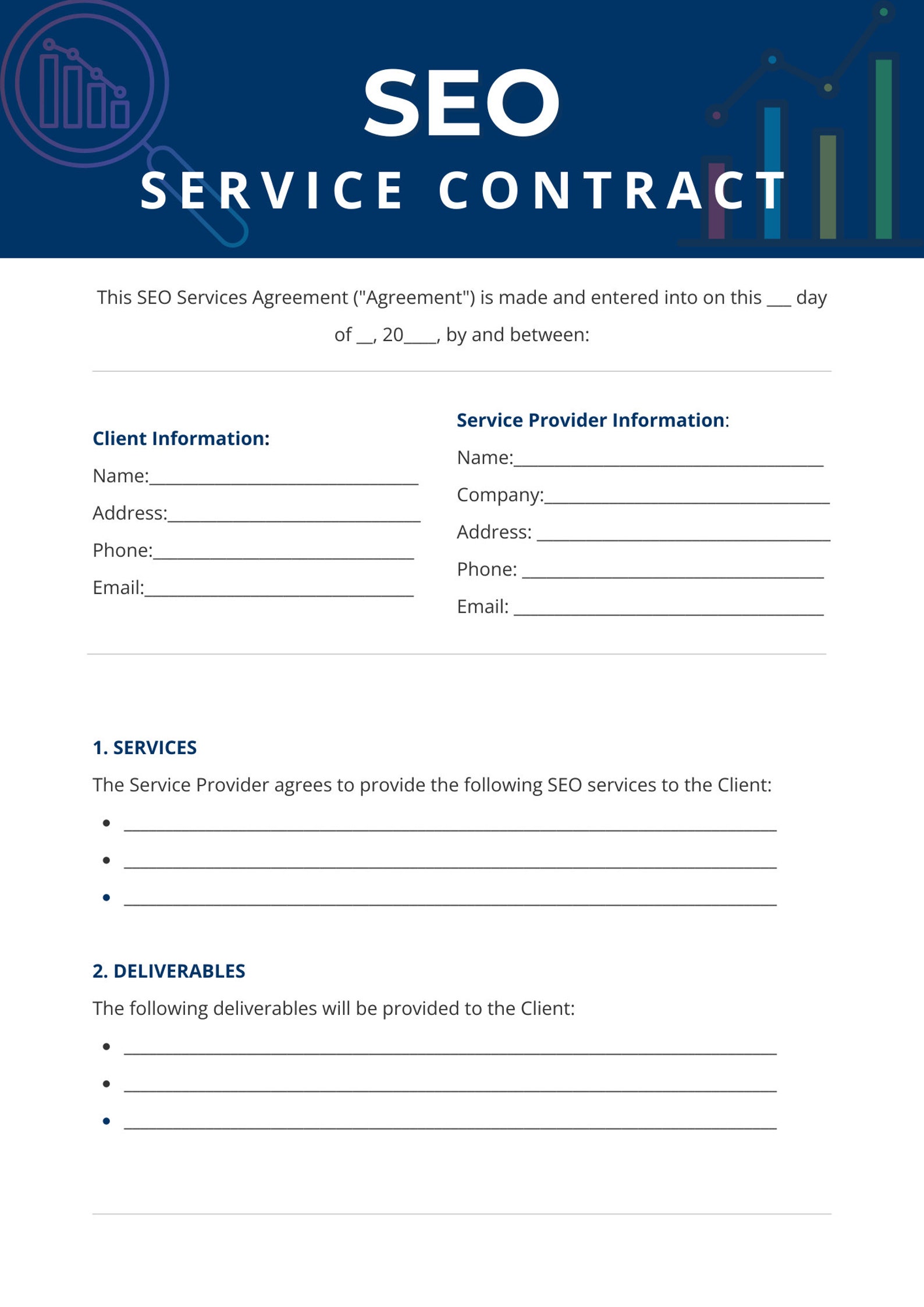 Printable SEO Contract Template - SEO Services Agreement Template Word ...