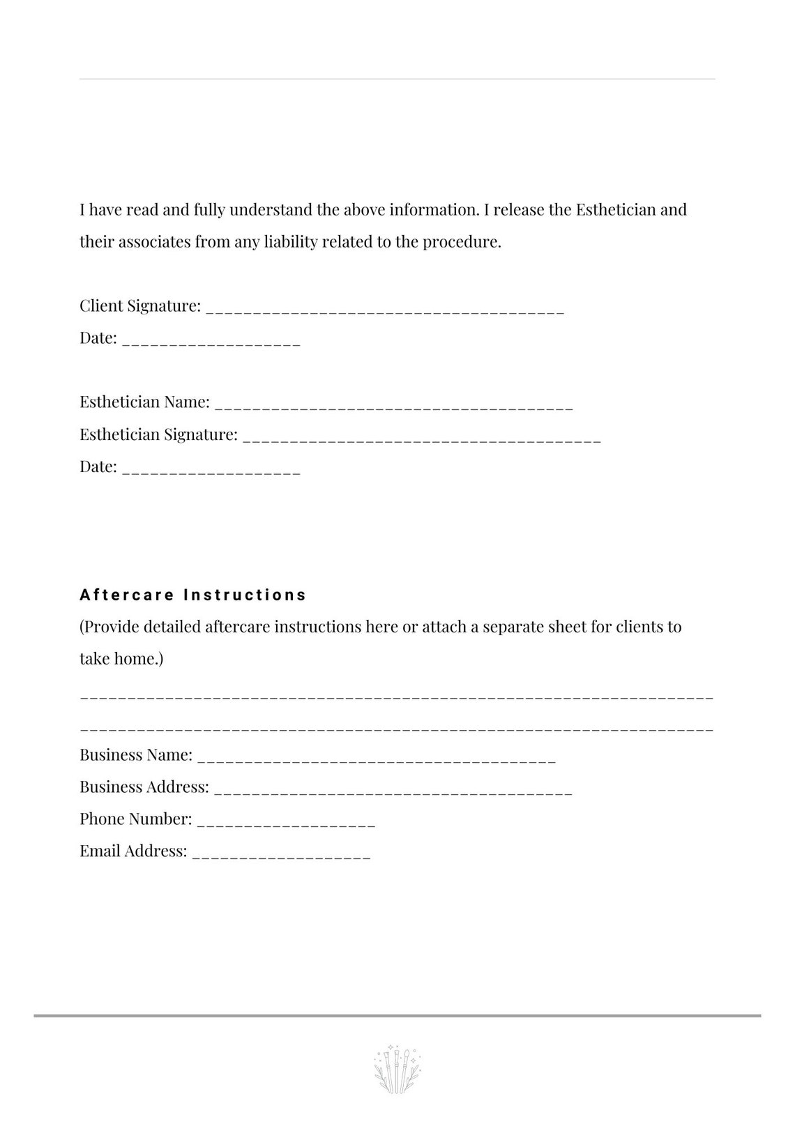 Permanent Makeup Forms | Editable PMU Consent Form Template | Printable ...