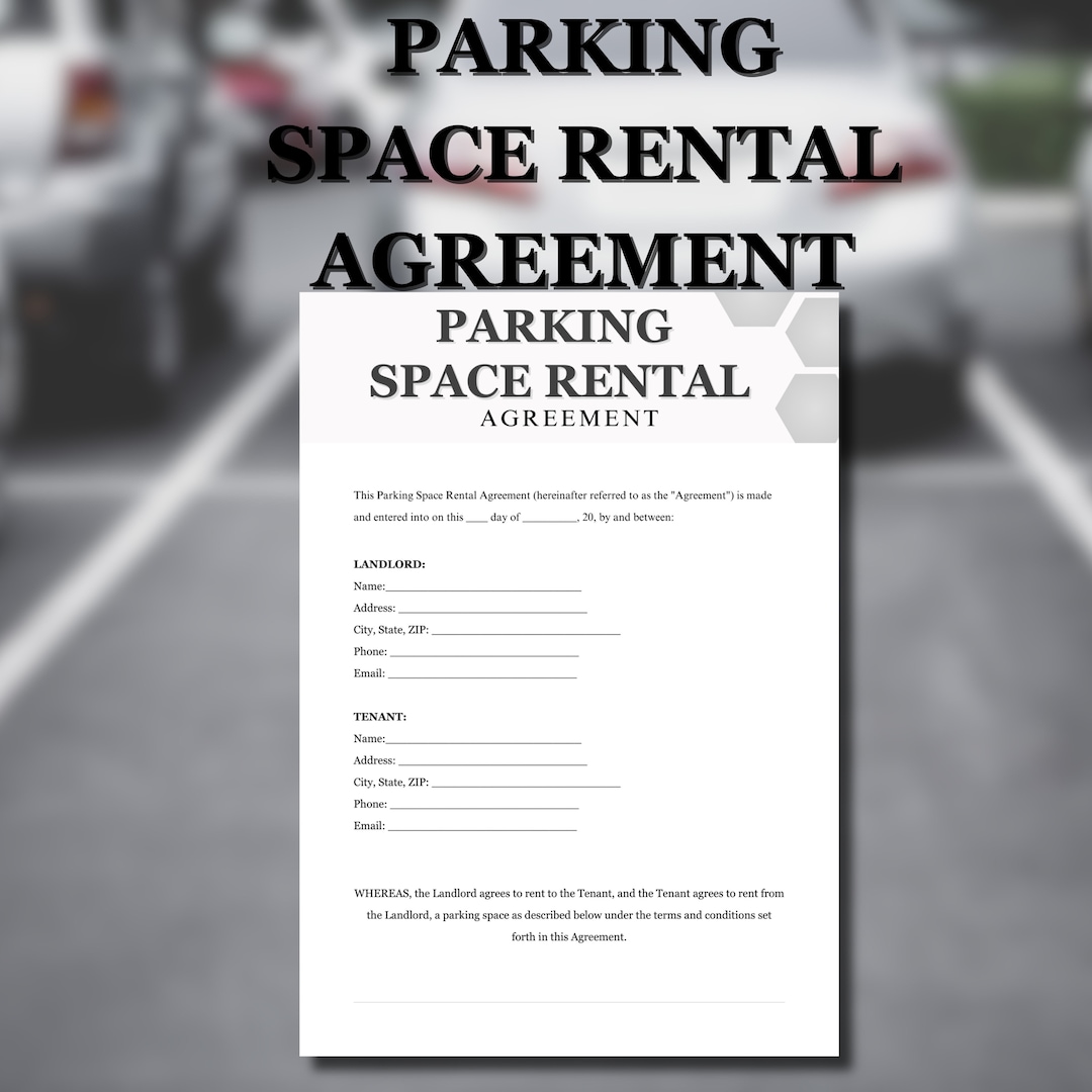 Parking Space Rental Agreement, Parking Space Rental Agreement Template ...