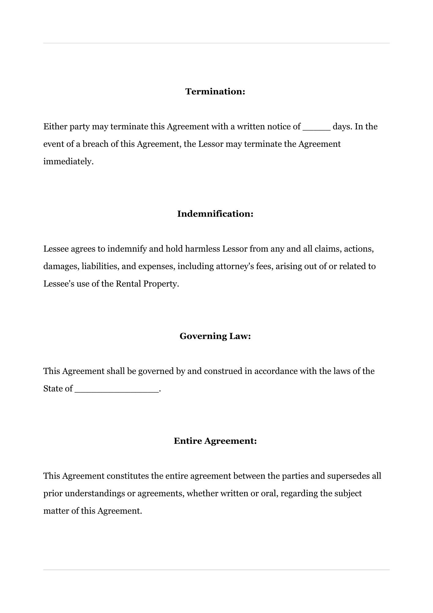 RV Parking Space Rental Agreement | RV Lot Rental Agreement | Letter ...