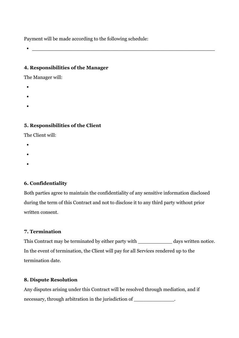 E-commerce Management Contract Template Professional Agreement Online ...