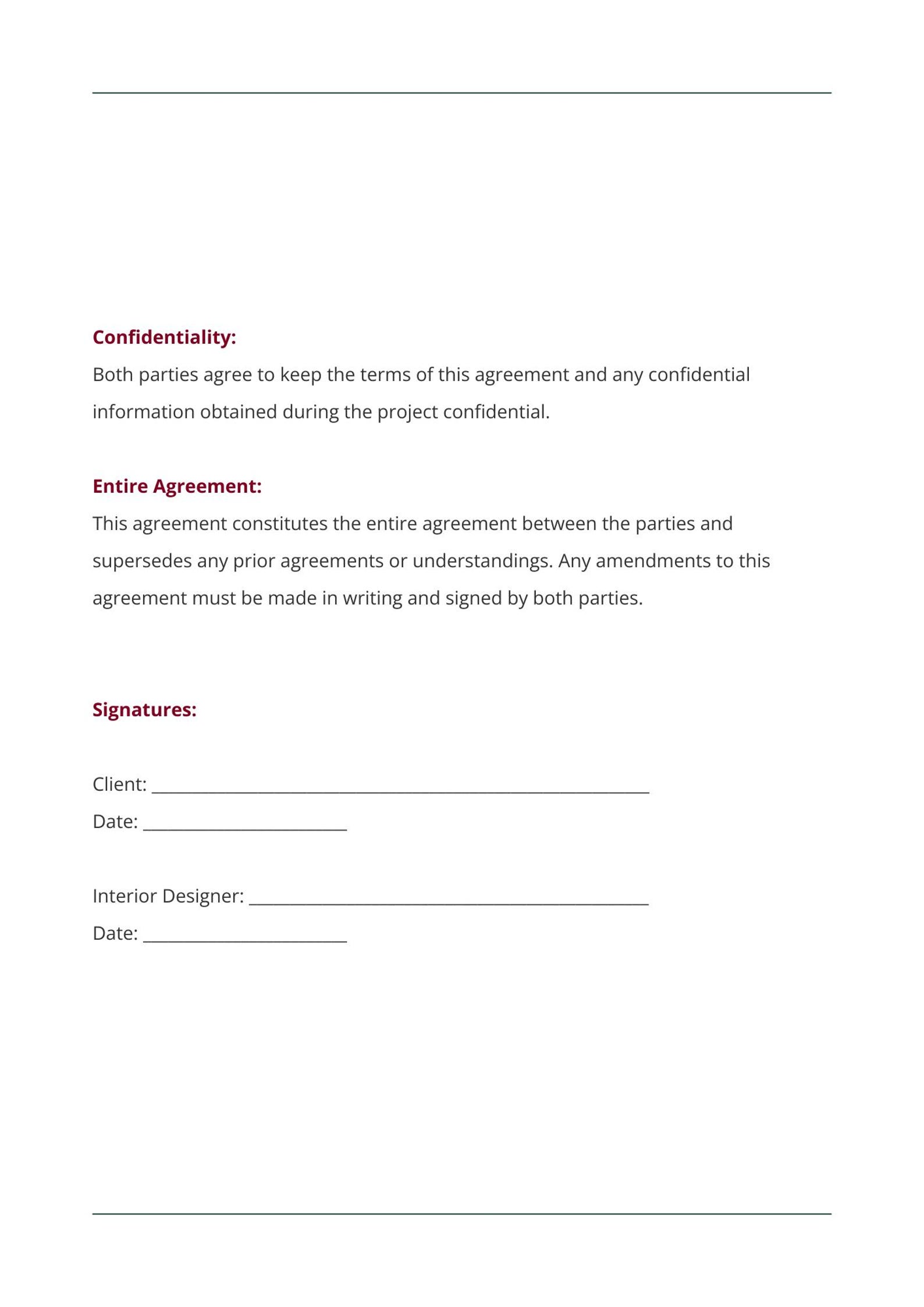 Professional Interior Design Contract Template | Customizable Agreement ...