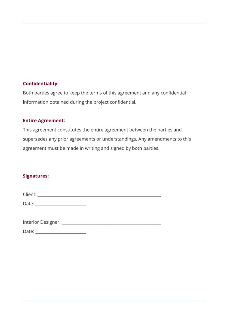 Professional Interior Design Contract Template | Customizable Agreement ...