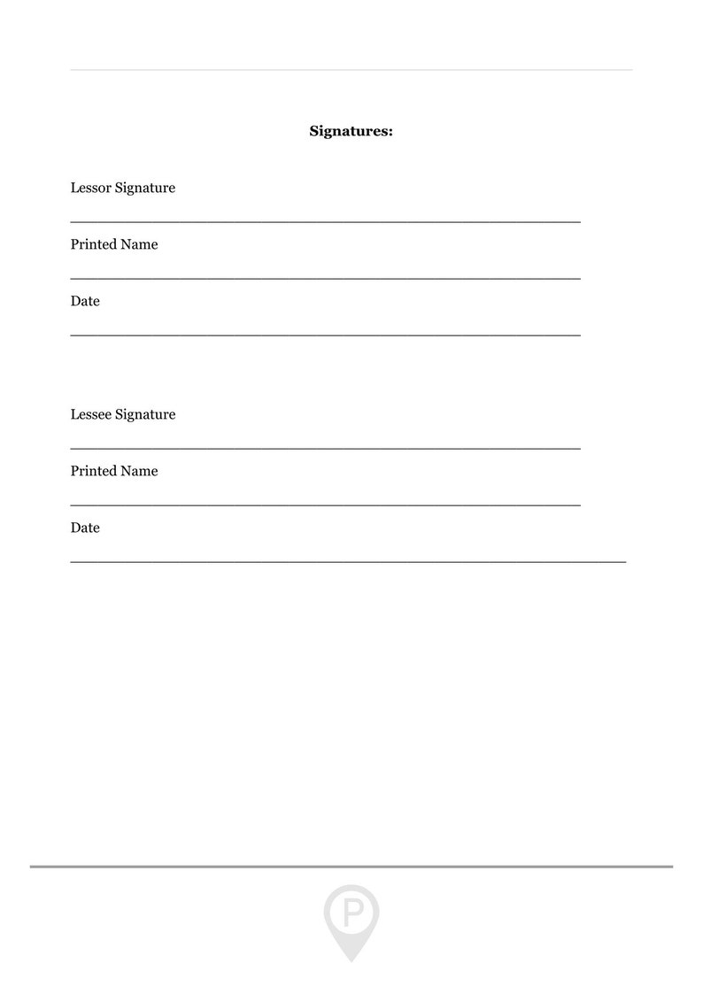 RV Parking Space Rental Agreement | RV Lot Rental Agreement | Letter ...