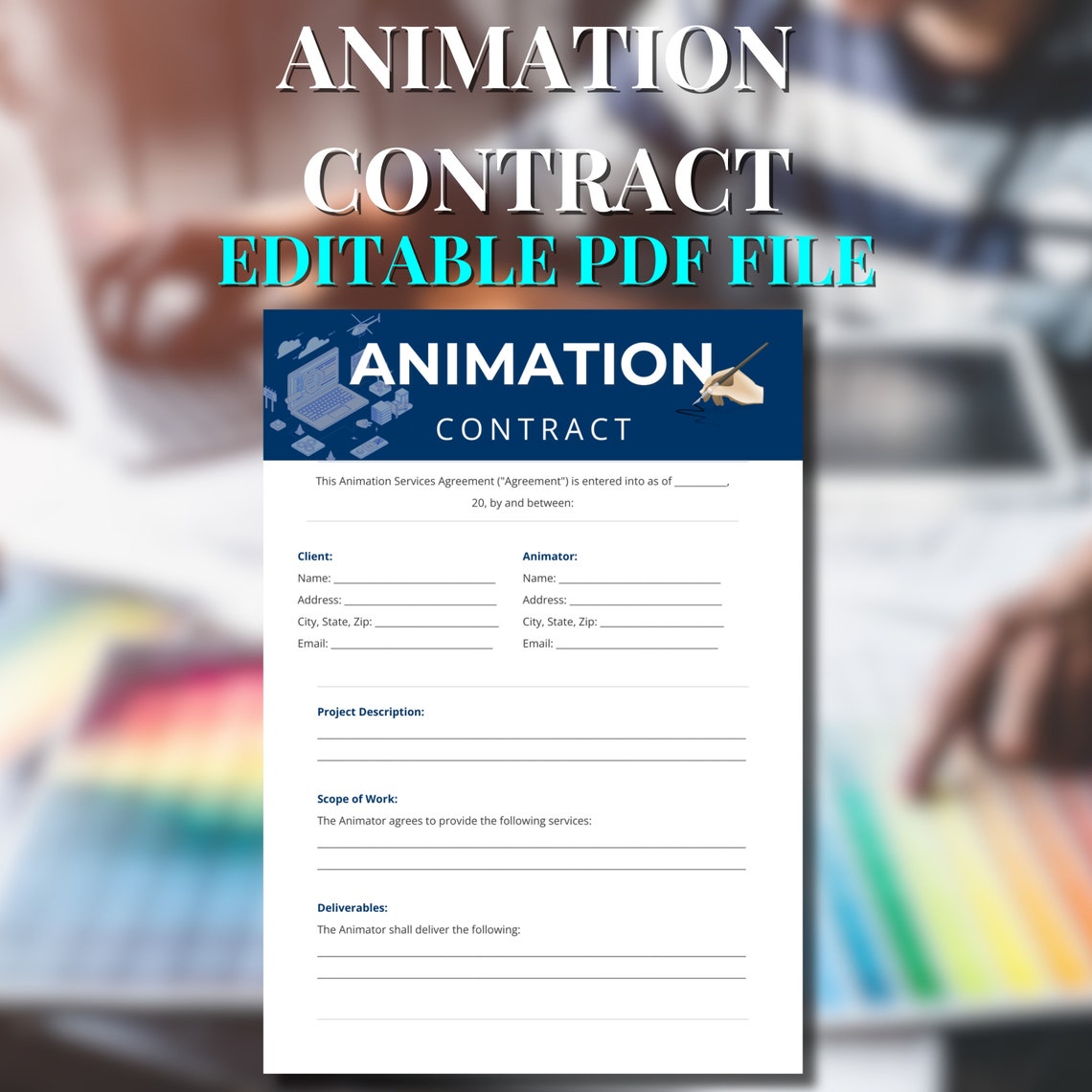 Animation Services Agreement Animated Video Contract, Animation Studio ...