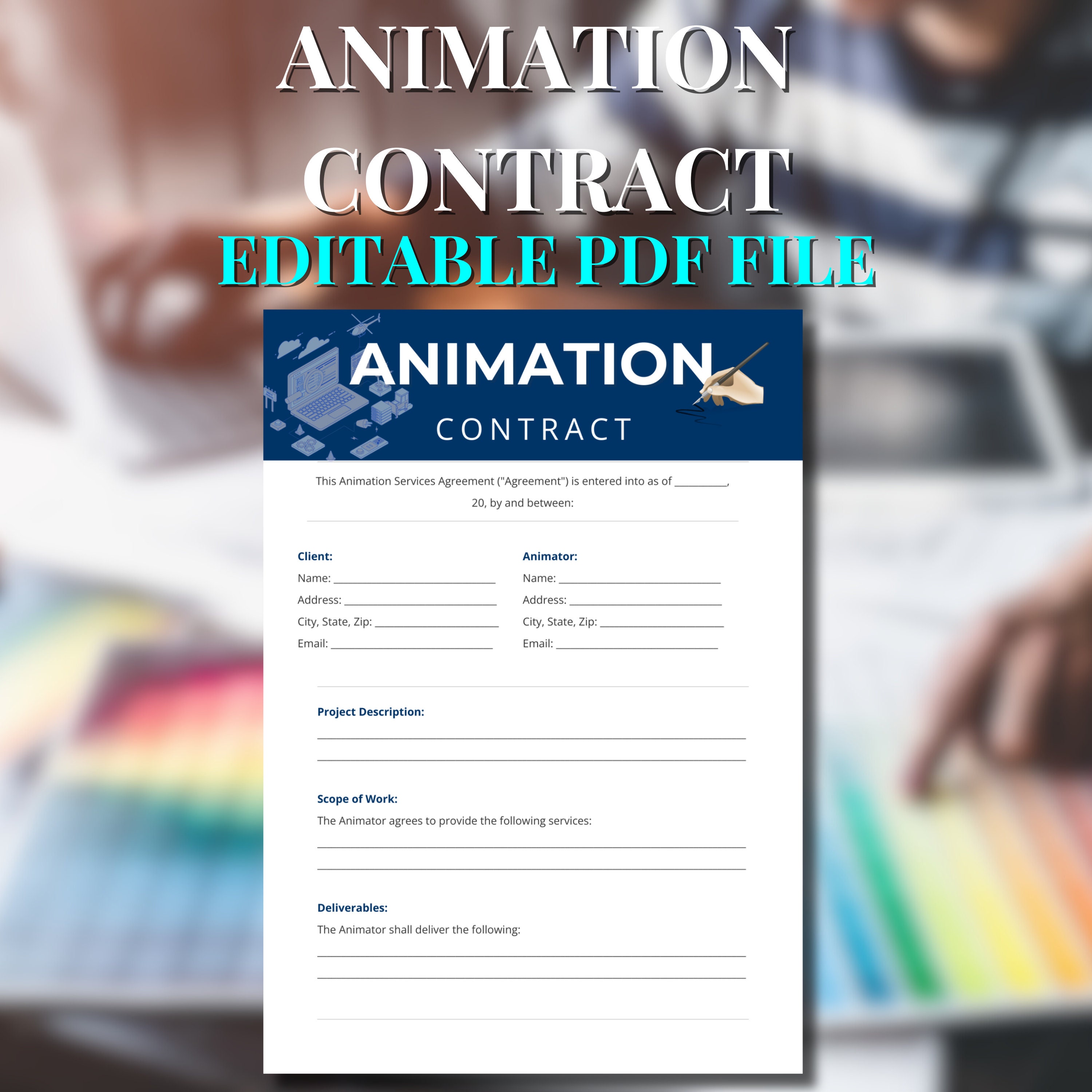 Animation Services Agreement Animated Video Contract, Animation Studio ...