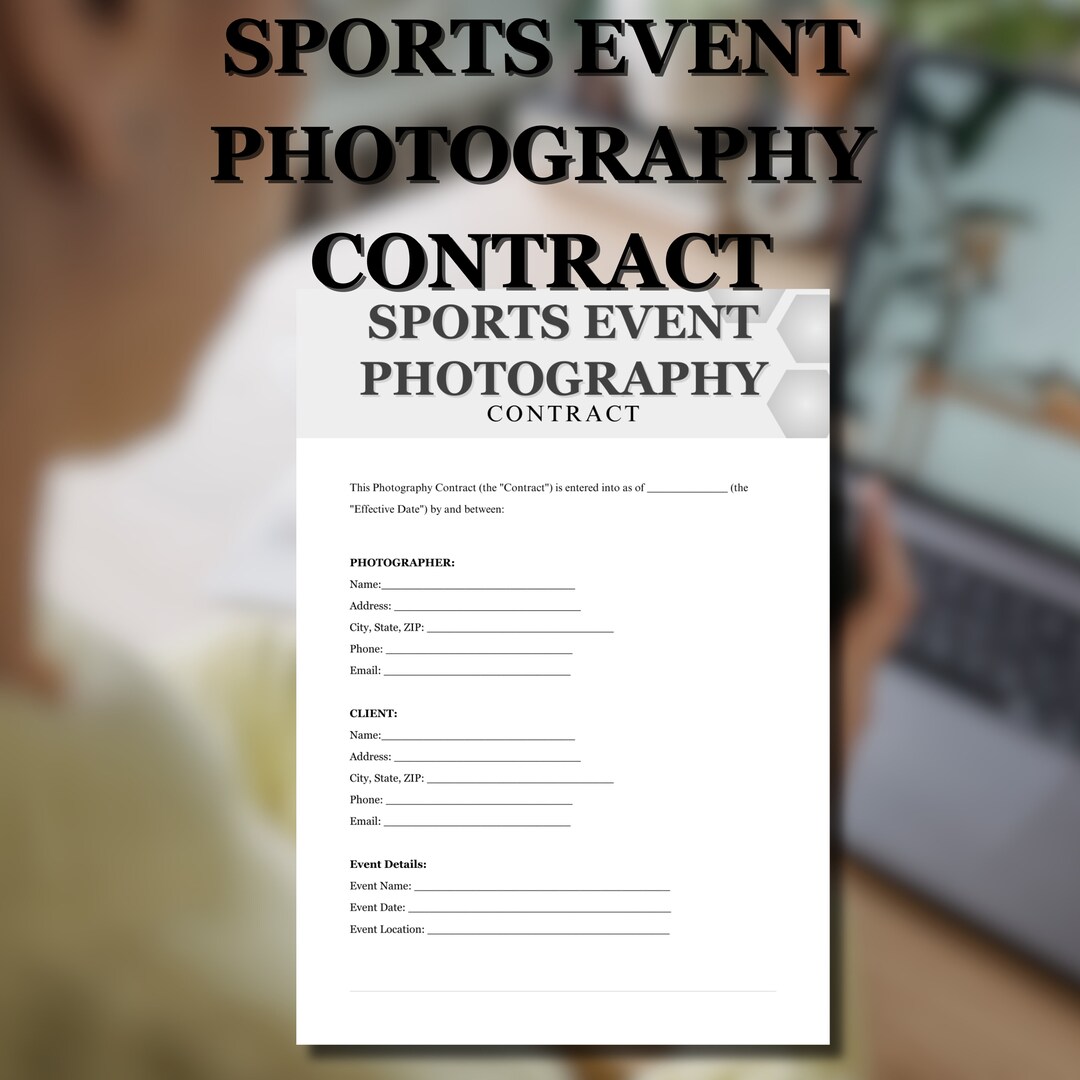Sports Event Photography Contract for Canva, Photography Session ...