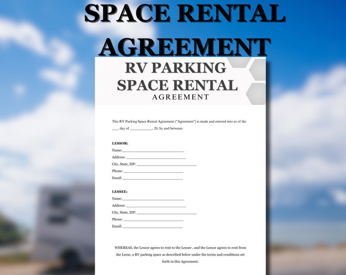 RV Parking Space Rental Agreement | RV Lot Rental Agreement | Letter ...
