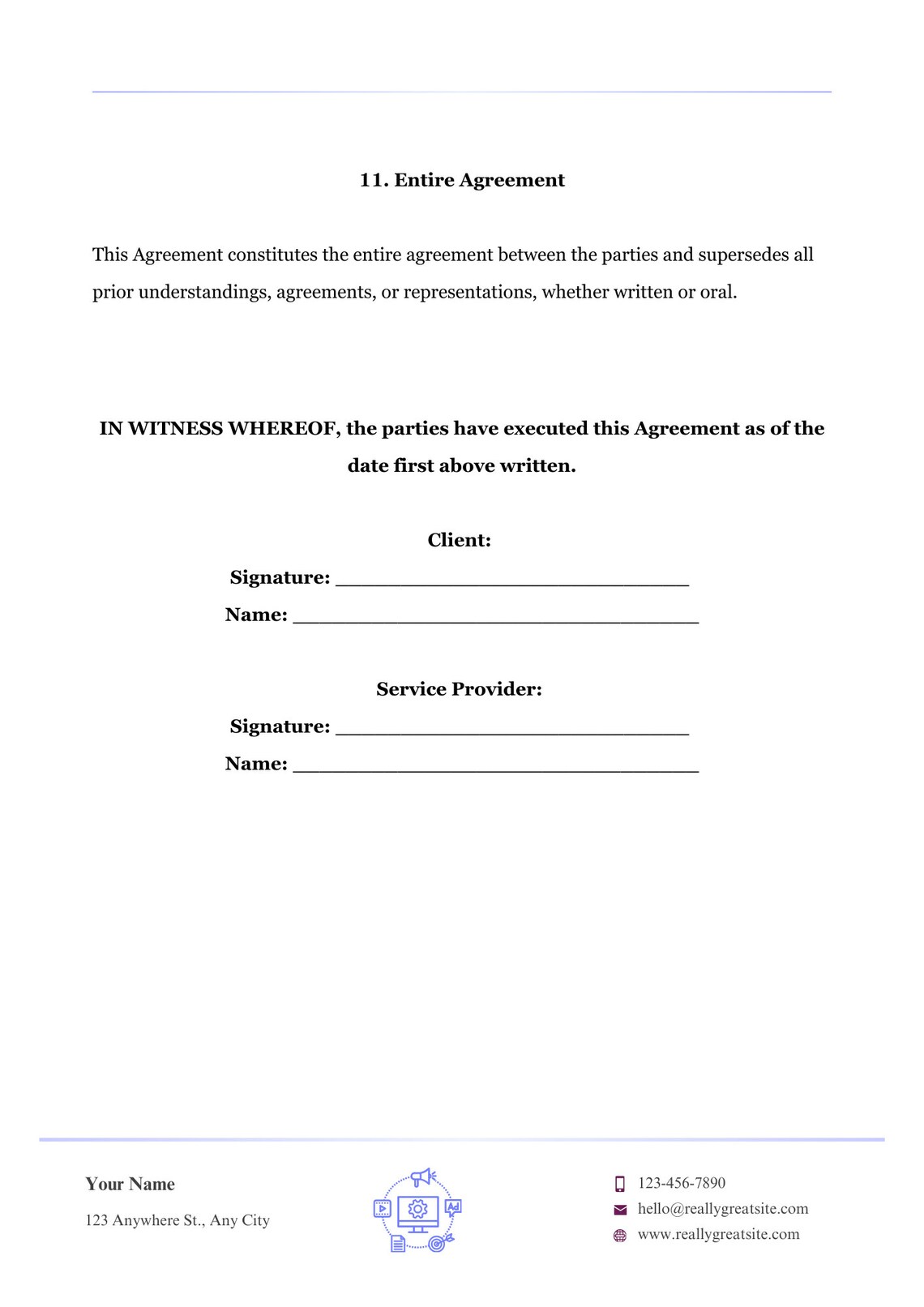 Digital Marketing Contract Template | Boost Your Business With Professional Marketing Services ...