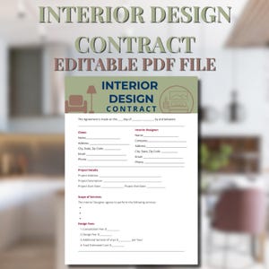 Professional Interior Design Contract Template | Customizable Agreement ...