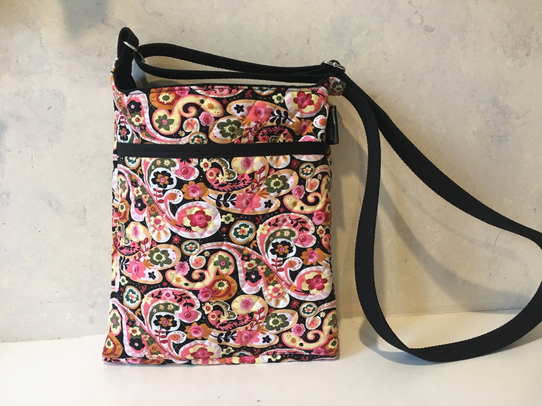 Pink and Black Floral Quilted Mail Bag - Etsy