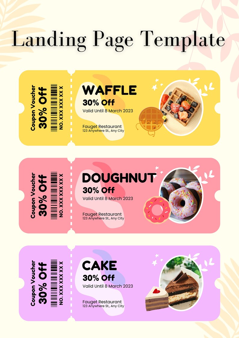 Canva Landing Page Template Perfect for Snack & Food Businesses - Etsy