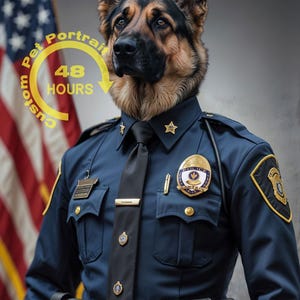 Custom Police Dog Portrait: Personalized Pet Artwork (digital) - Etsy
