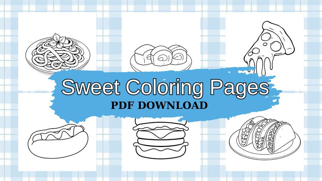 Sweet Food Coloring Pages,simple Easy Bold,instant Digital Pdf Download ...